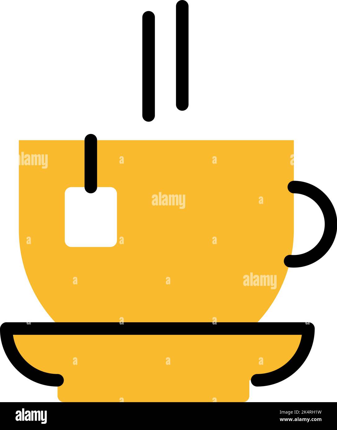 Hot cup of tea, illustration, vector on a white background Stock Vector ...