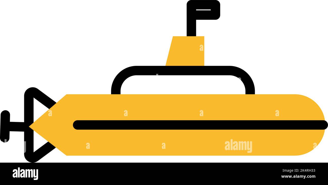 Army submarine, illustration, vector on a white background Stock Vector ...