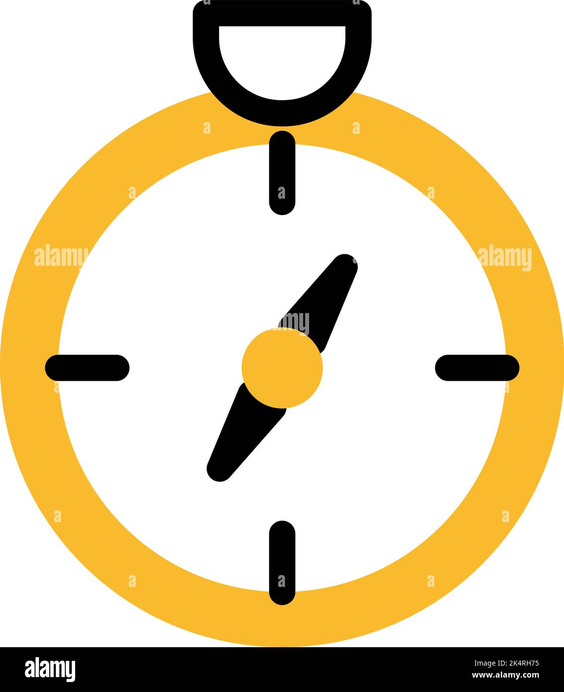 Camping compass, illustration, vector on a white background Stock ...