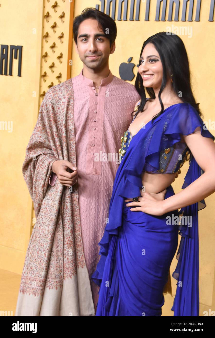 Los Angeles, California, USA 3rd October 2022 Actor Shubham Saraf and Actress Rachel Kamath ...
