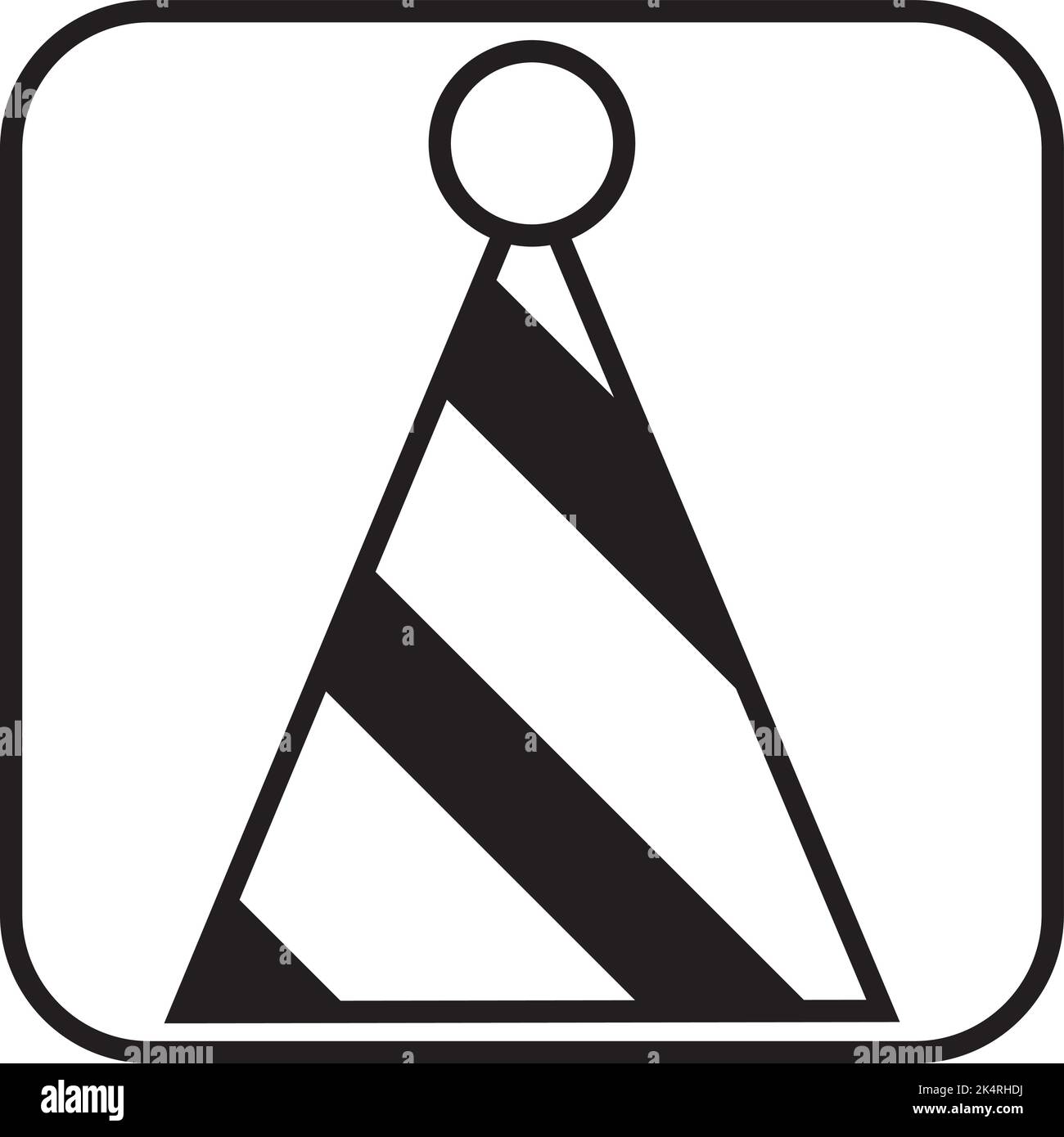 Black and white birthday hat, illustration, vector on a white ...