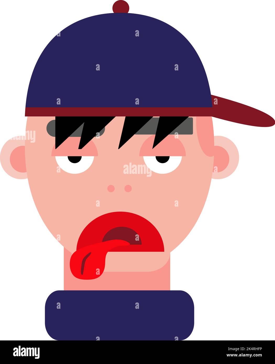 Ill boy with hat, illustration, vector on a white background Stock ...
