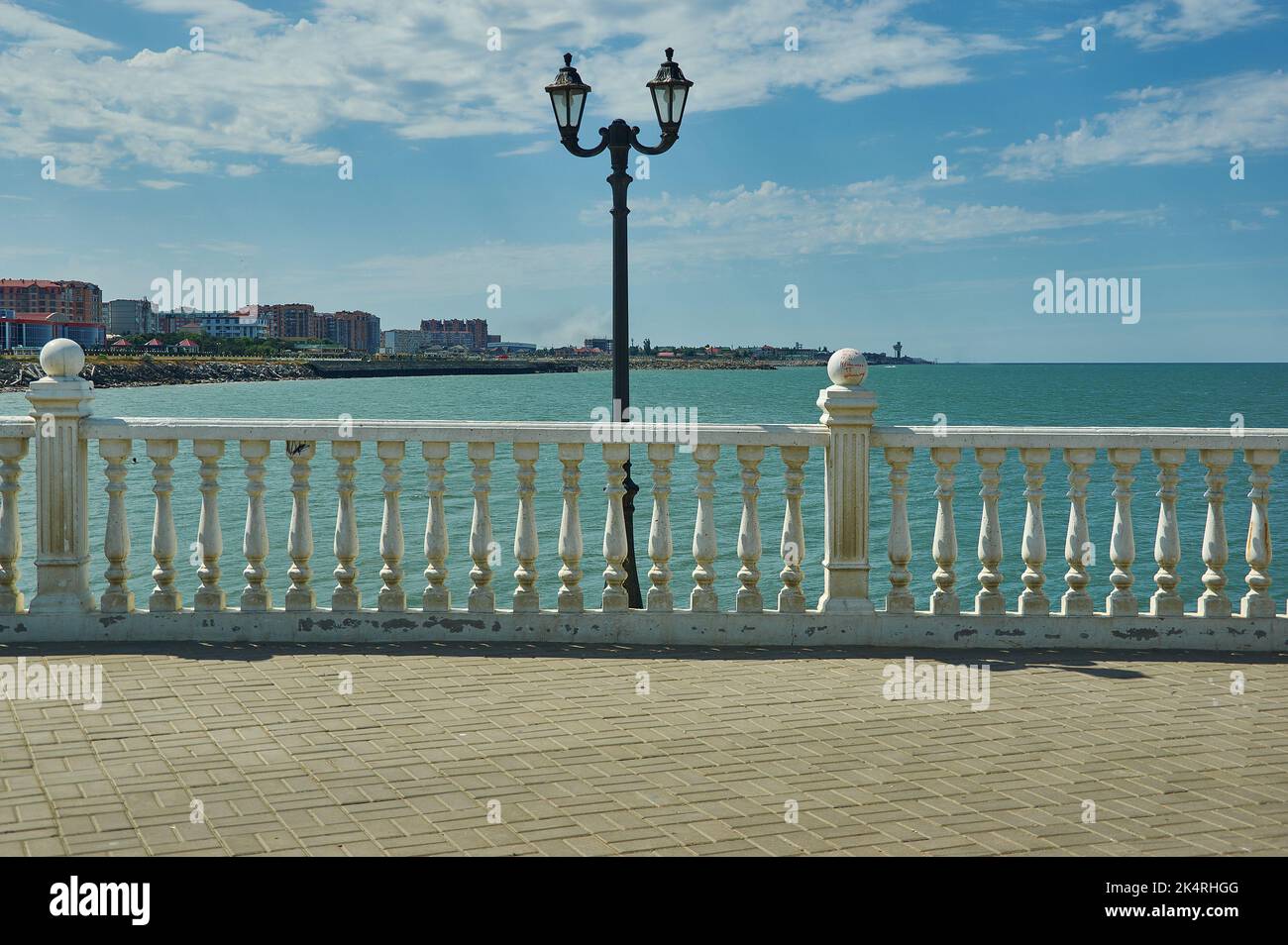 seafront Kaspiysk, city in the Republic of Dagestan, Russia, located on ...