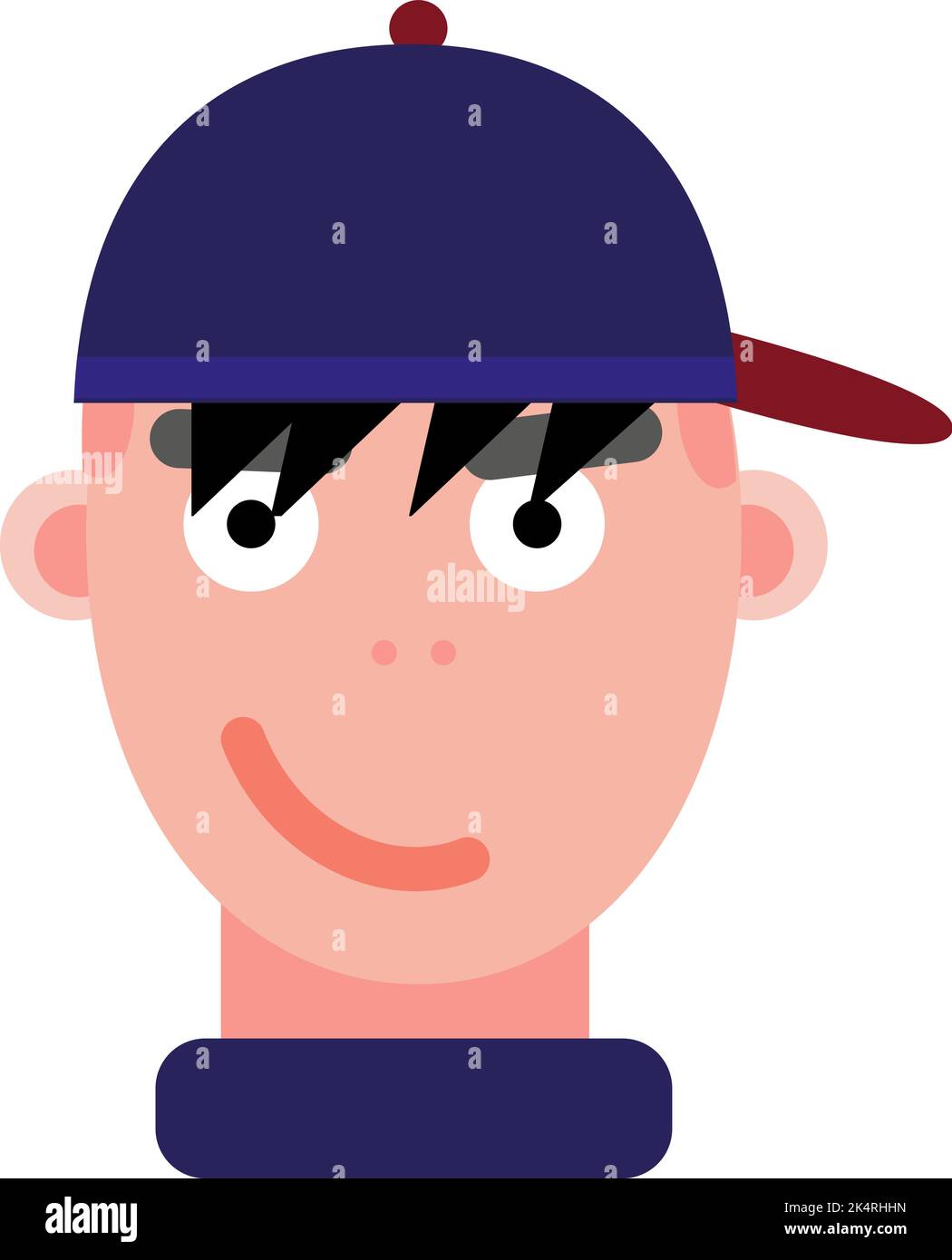 Hard headed boy with hat, illustration, vector on a white background ...
