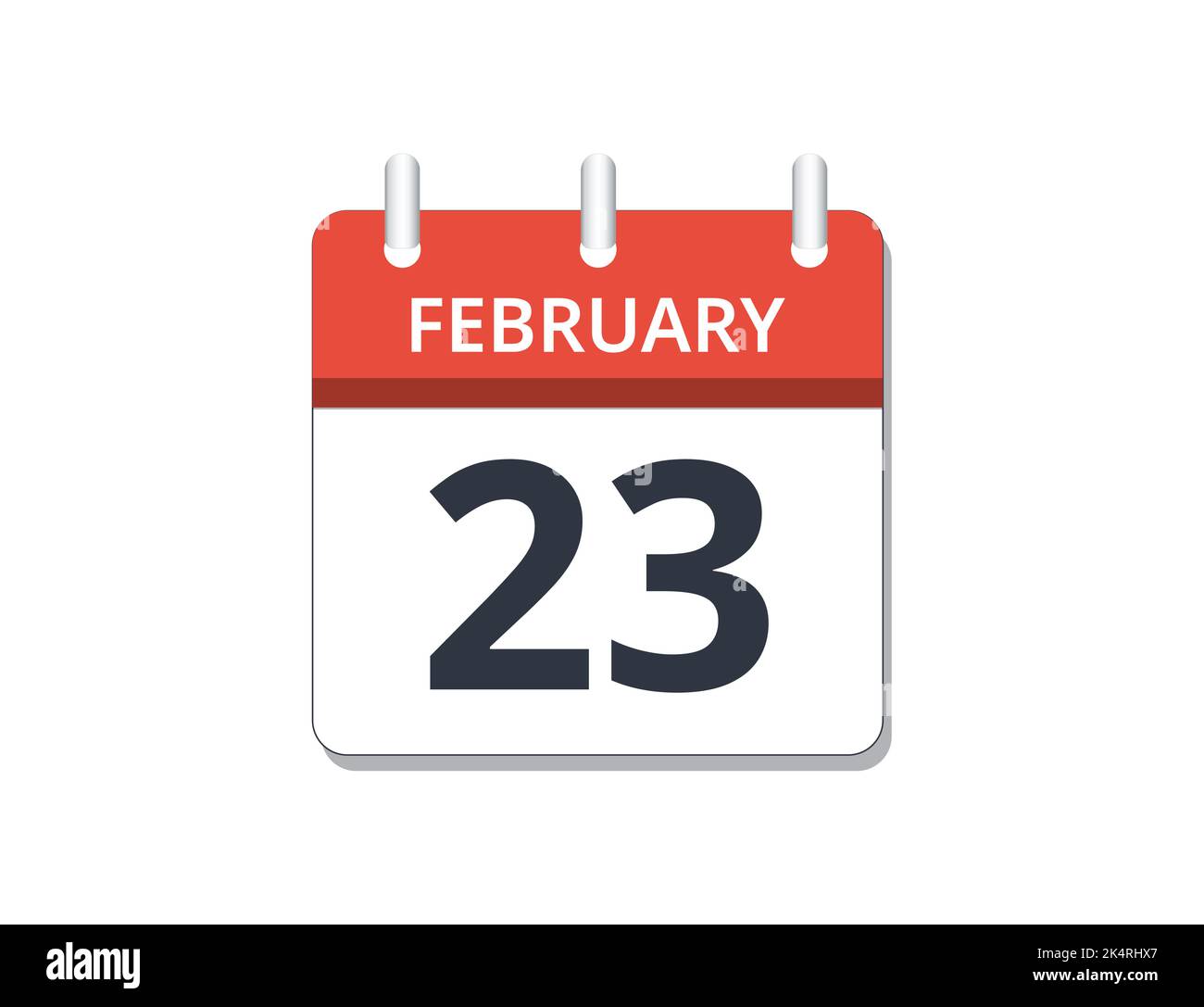 February, 23rd calendar icon vector, concept of schedule, business and ...