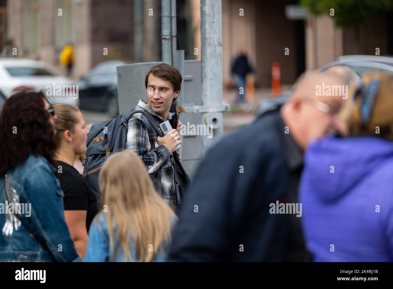 Kyiv, Ukraine - OCT 01, 2022: People, residents and guests, at warm ...