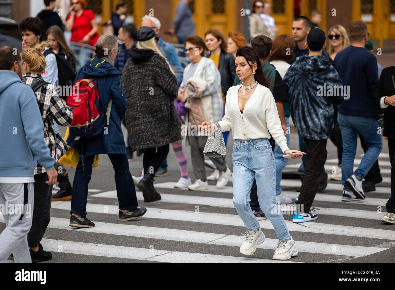 Pedestrian pedestrians walking resident residents hi-res stock ...