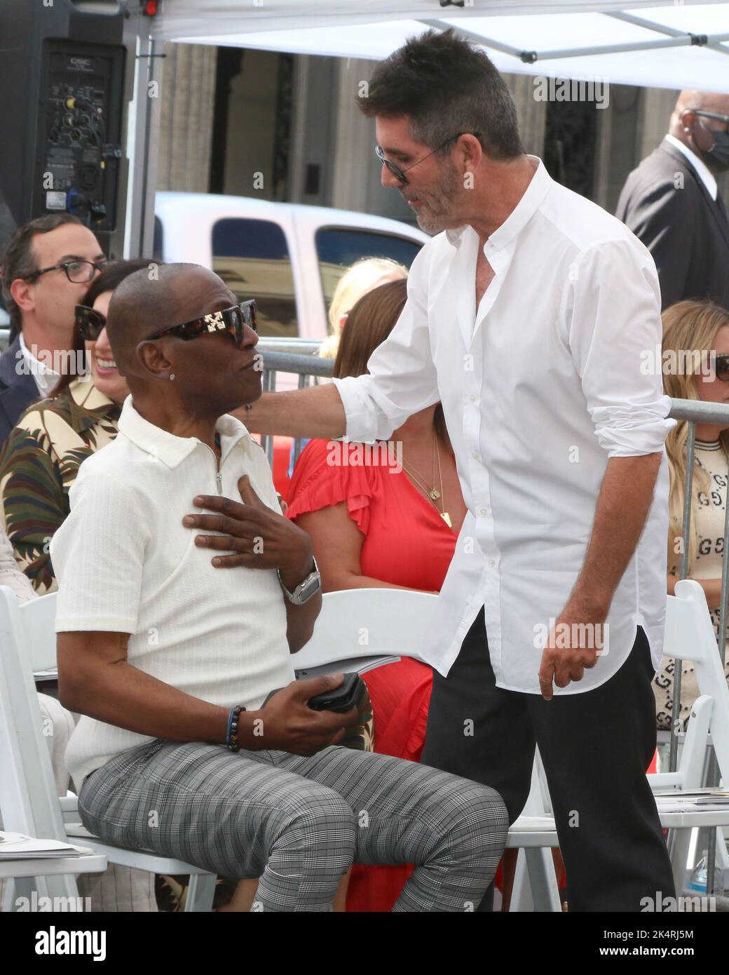 LOS ANGELES - SEP 19: Randy Jackson, Simon Cowell at the Kelly Clarkson ...