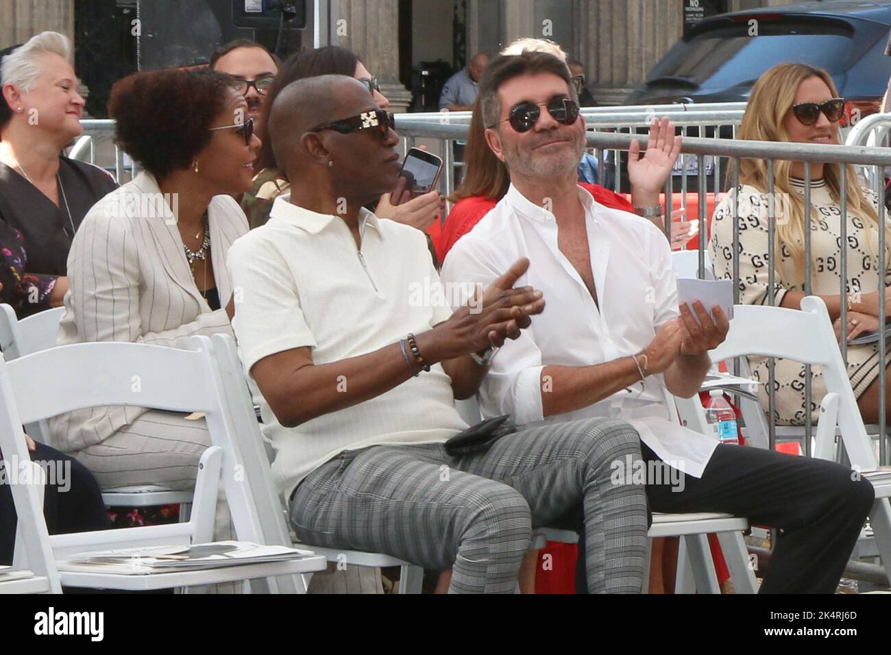 LOS ANGELES - SEP 19: Randy Jackson, Simon Cowell at the Kelly Clarkson ...