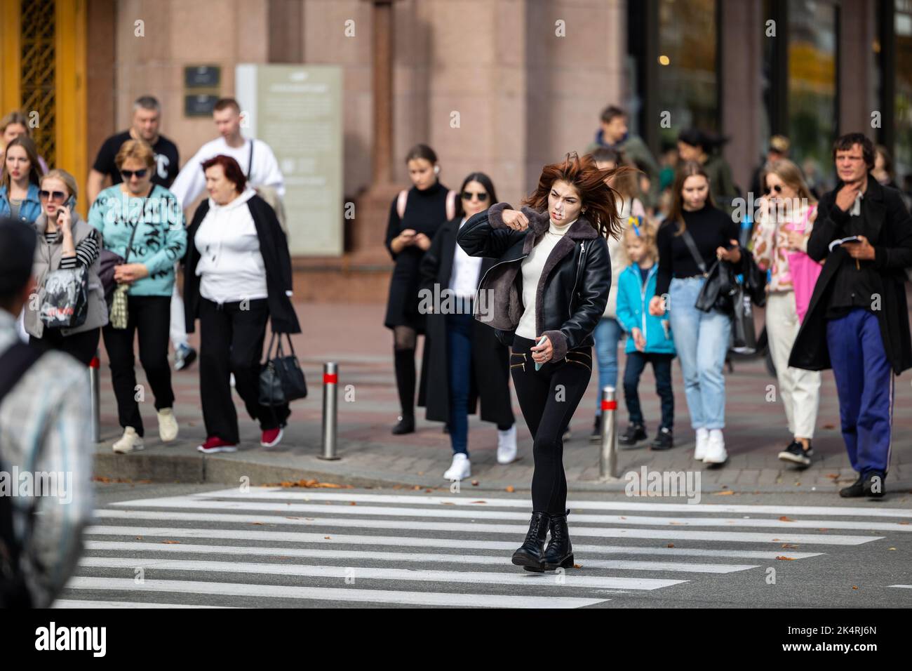 Pedestrian pedestrians walking resident residents hi-res stock ...