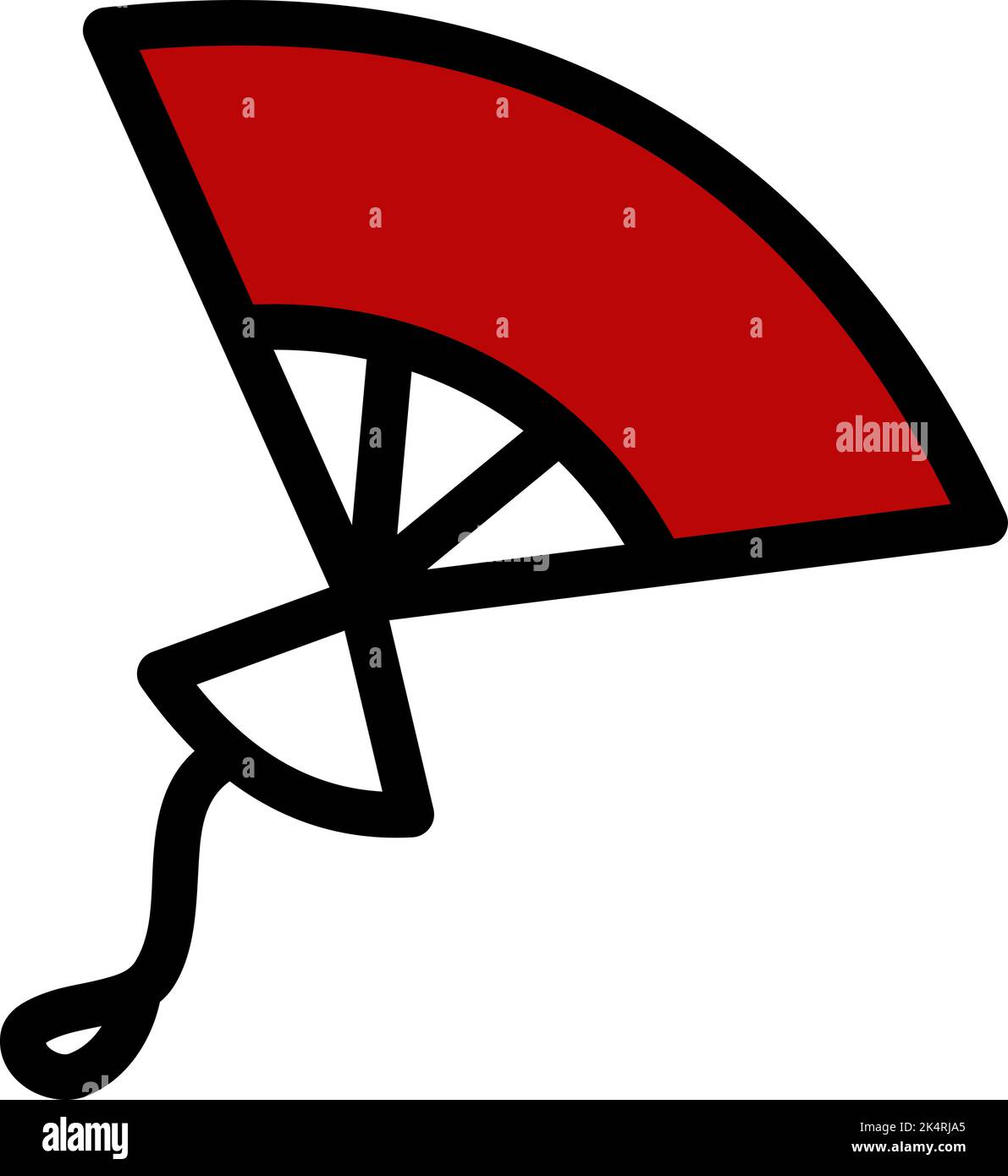 Chinese hand fan , illustration, vector on a white background Stock ...