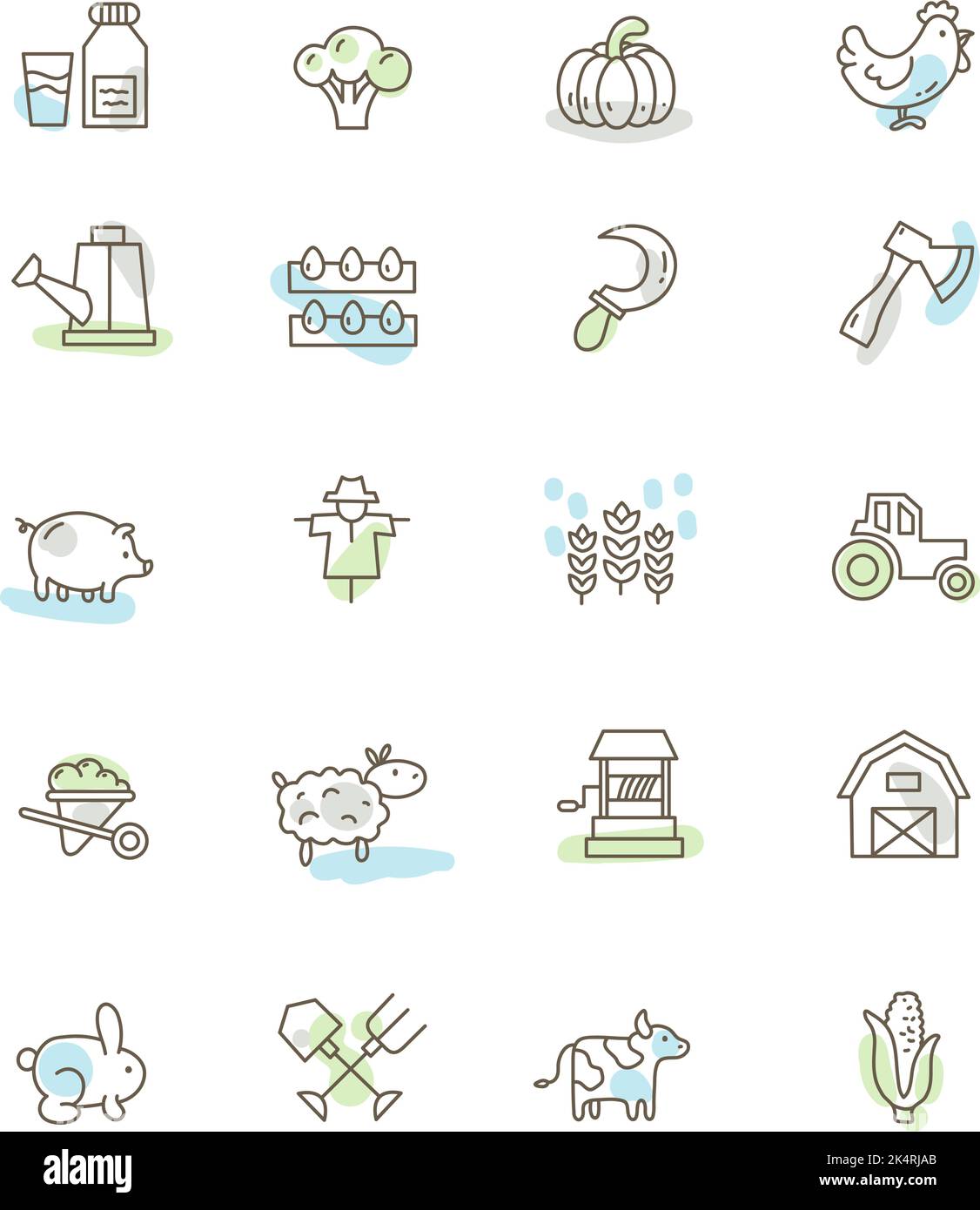 Farm life, illustration, vector on a white background Stock Vector ...