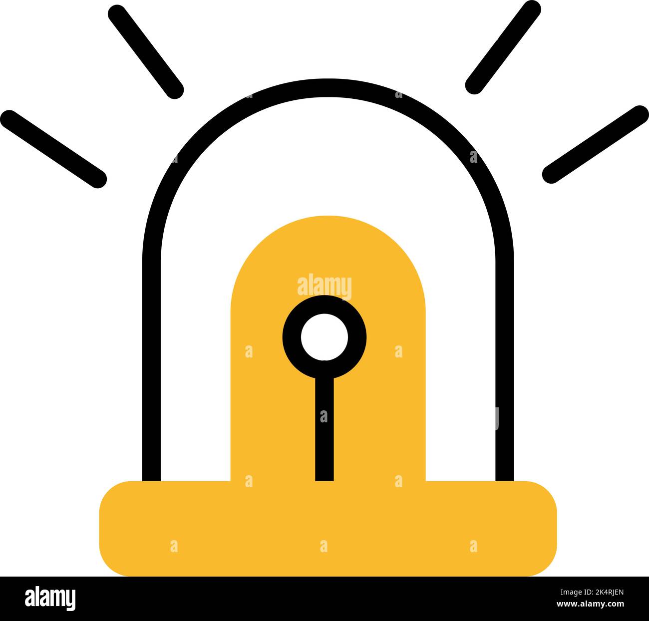 Firefighter emergency light, illustration, vector on a white background ...