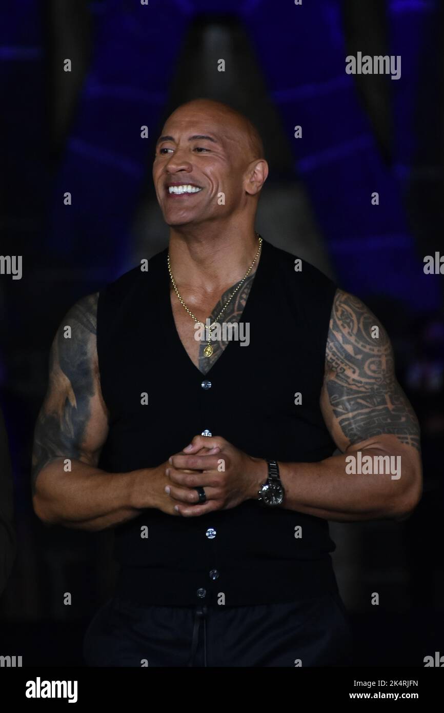 Mexico City, Mexico. 3rd Oct, 2022. Actor Dwayne Johnson attends the ...