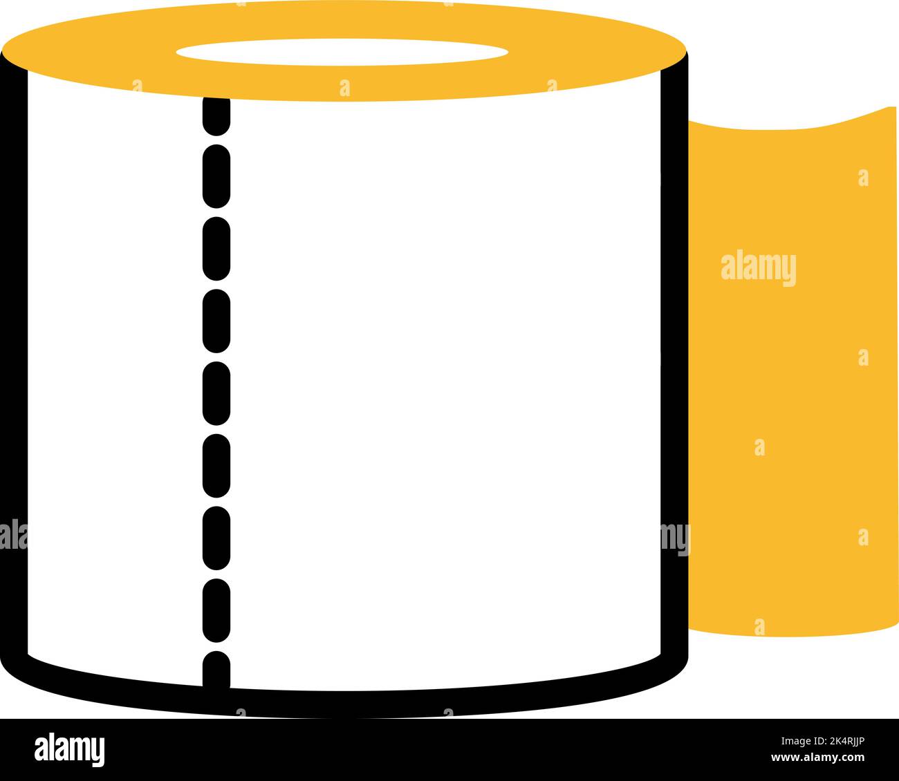 Toilet paper roll, illustration, vector on a white background Stock ...