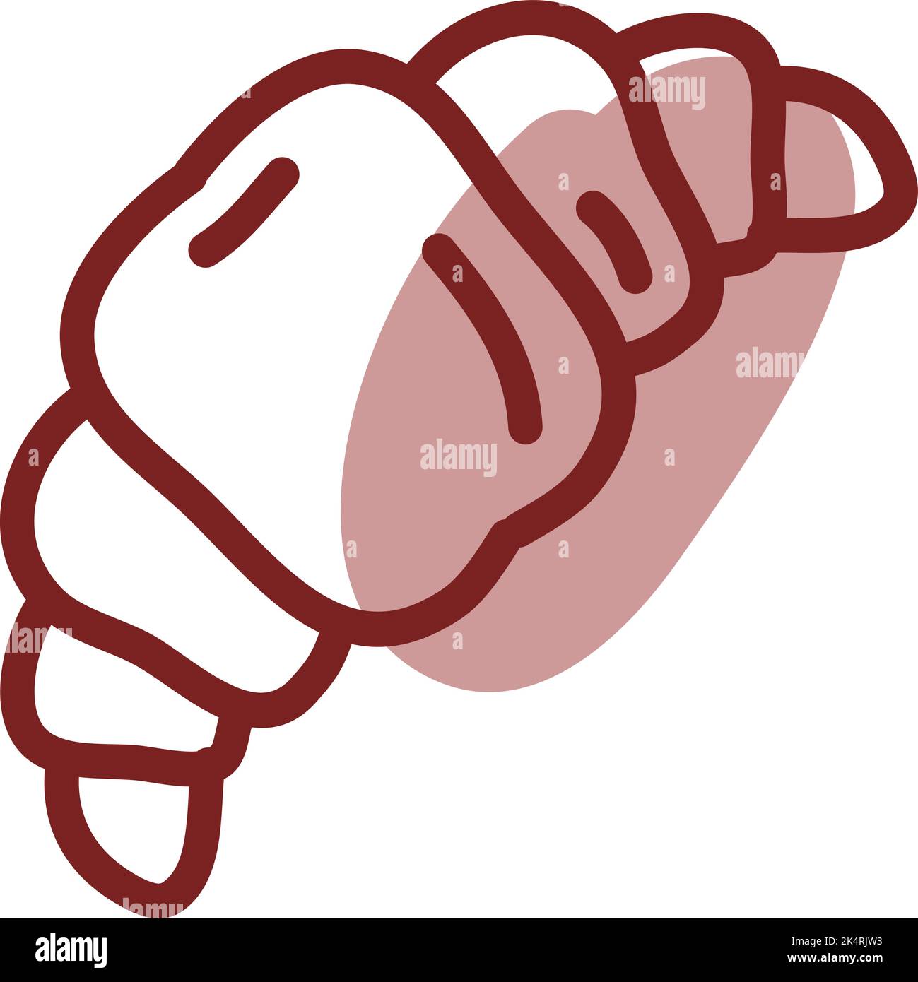 Sweet croissant, illustration, vector on a white background Stock ...