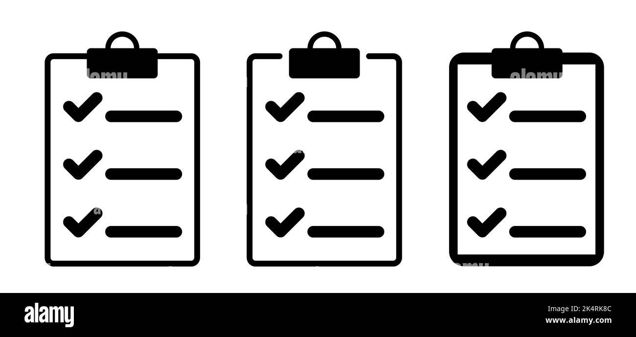 Clipboard with checklist. Metal paper clips binders with board. Cartoon ...