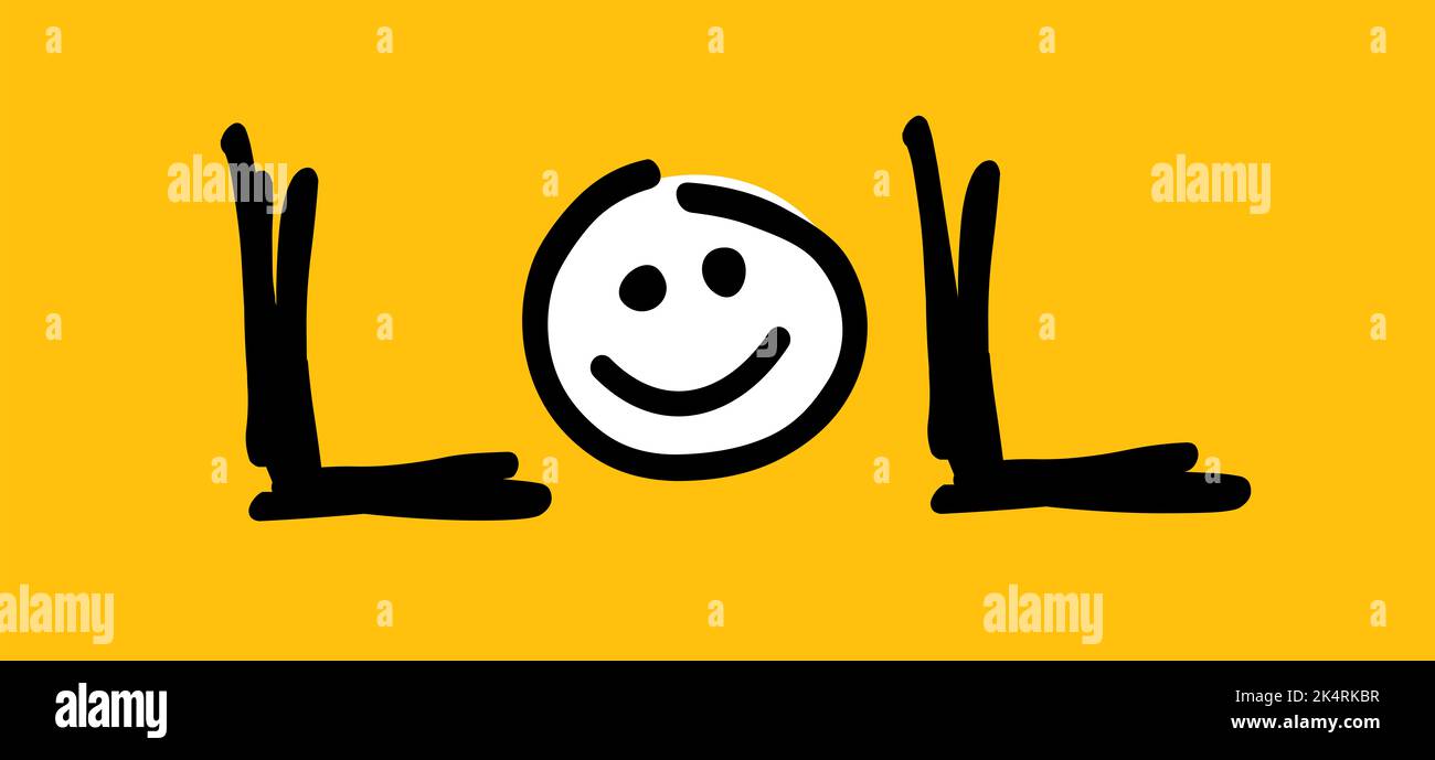 Slogan lol. Vector cartoon laughing sign. Motivation, inspiration with ...