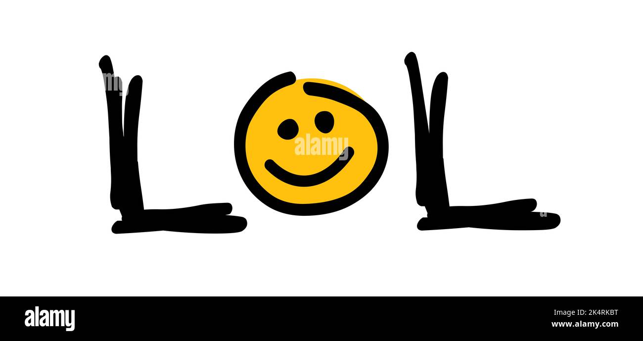 Slogan lol. Vector cartoon laughing sign. Motivation, inspiration with ...