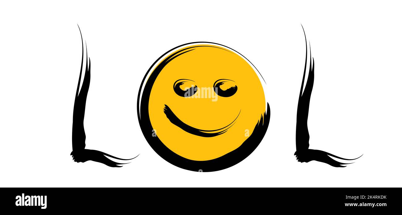 Slogan lol. Vector cartoon laughing sign. Motivation, inspiration with ...