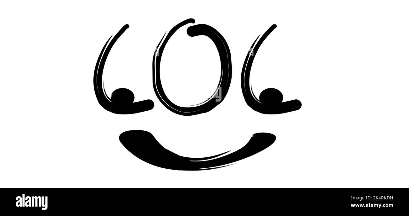 Slogan lol. Vector cartoon laughing sign. Motivation, inspiration with ...