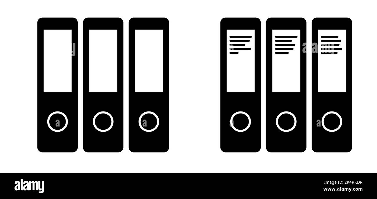 Archiving, ring binders. Paper binder icon or logo. Administration ...