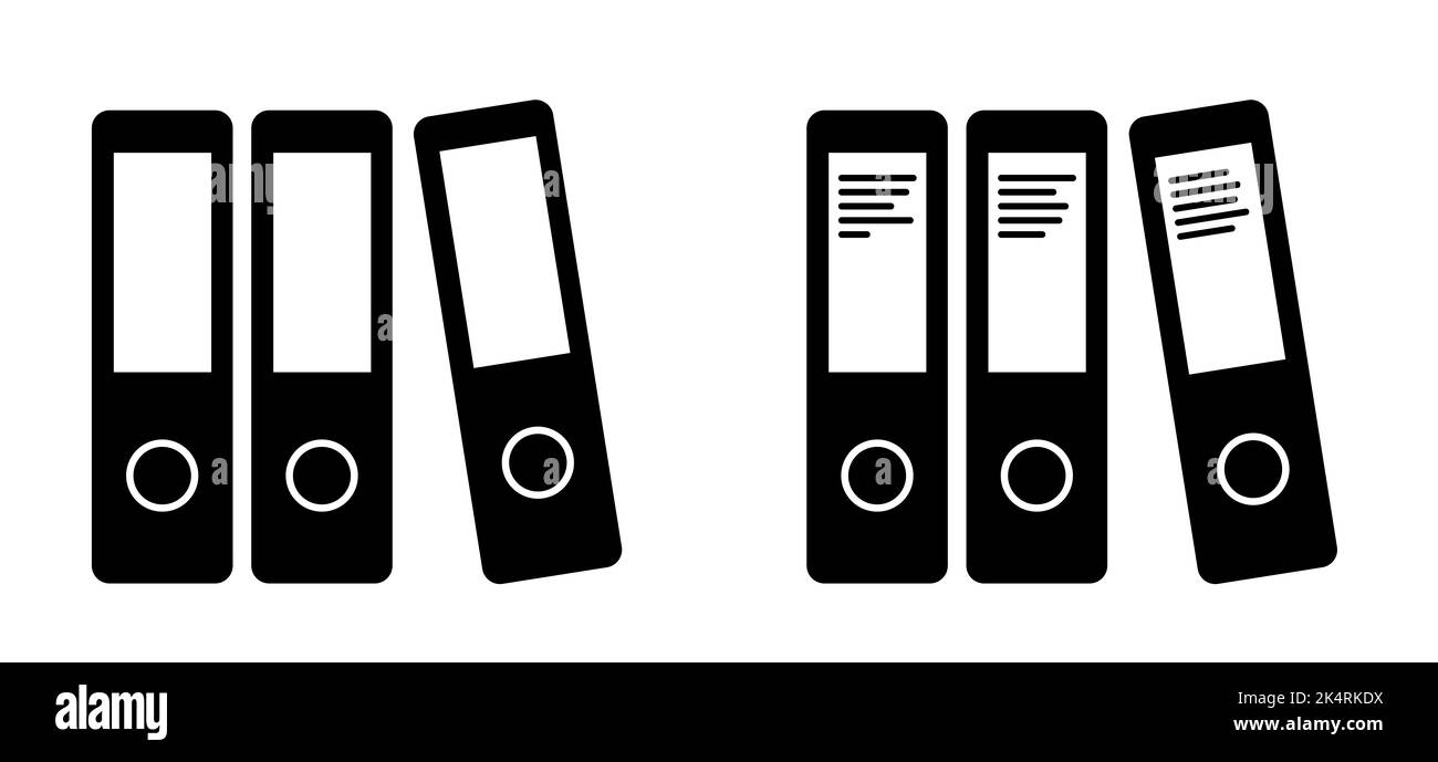 Archiving, ring binders. Paper binder icon or logo. Administration ...