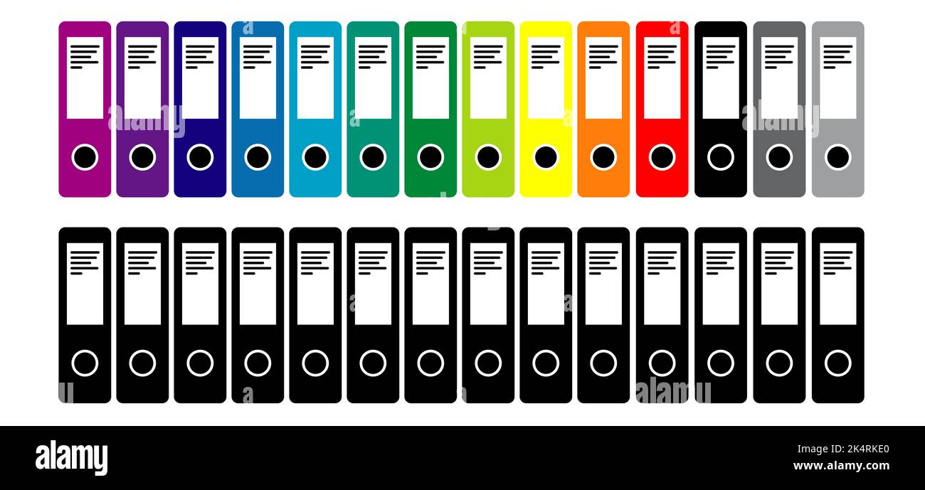 Archiving, ring binders. Paper binder icon or logo. Administration ...