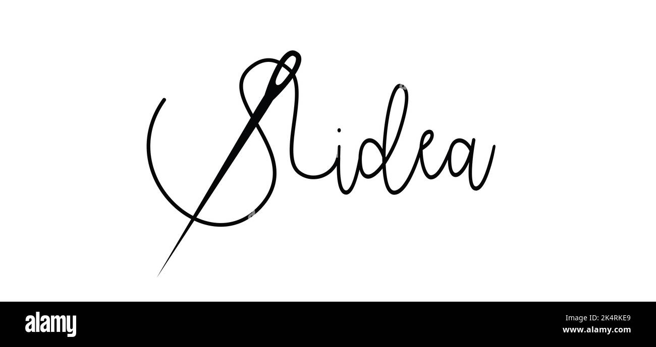 Cartoon needle with thread and slaogan idea or big ideas. Needle ...