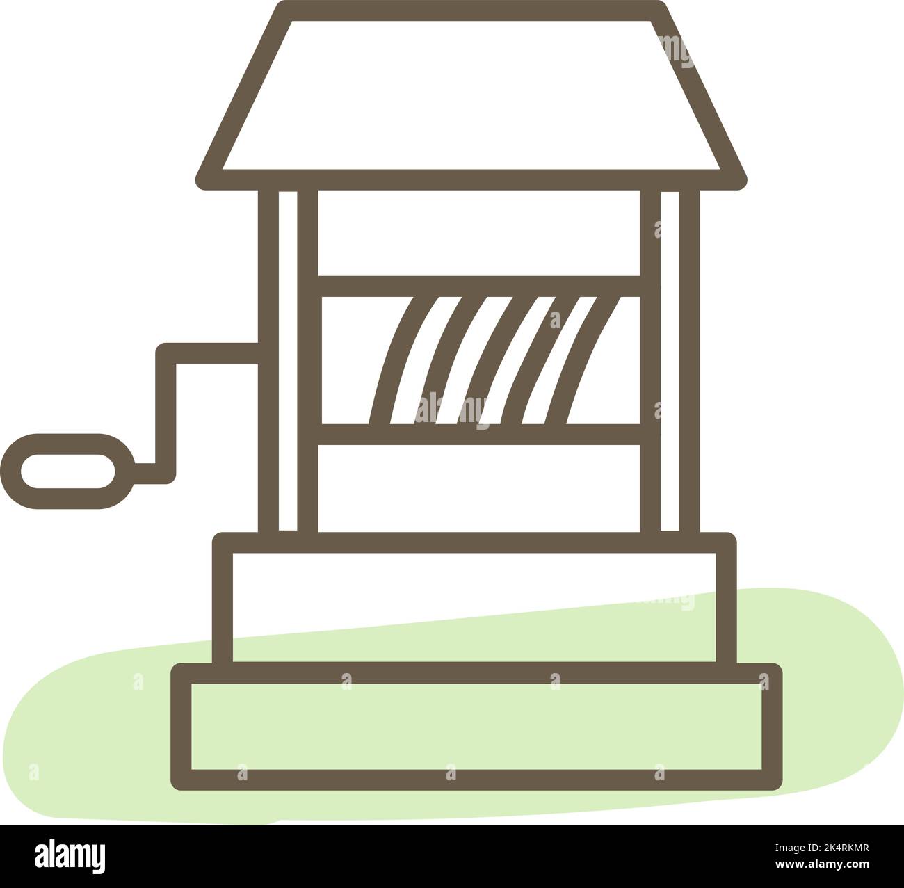 Farm well, illustration, vector on a white background Stock Vector ...