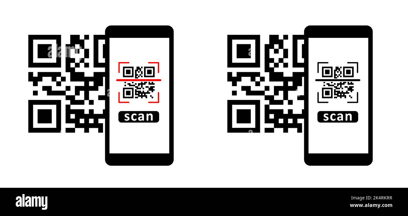 Scan me, QR code scanning icon. Mobile phone qr code payment, E wallet ...