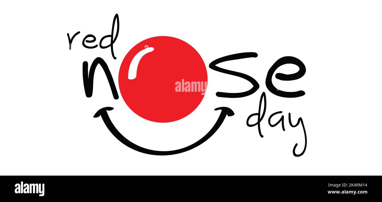 Red nose day concept. Carnival, red ball. emoticon, emoji face smiling ...