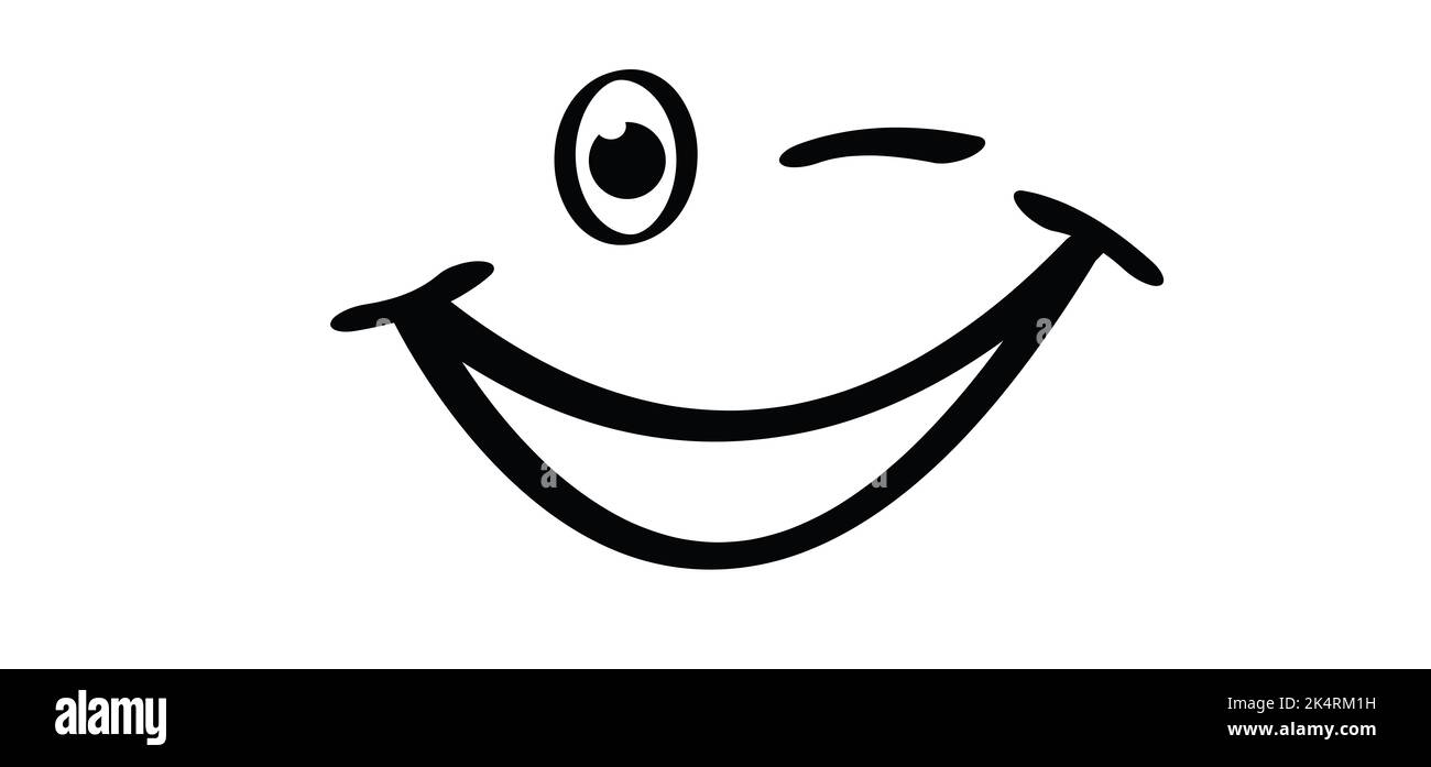 Happy world smile day, big smiling. Fun comic thoughts emotion. Vector ...