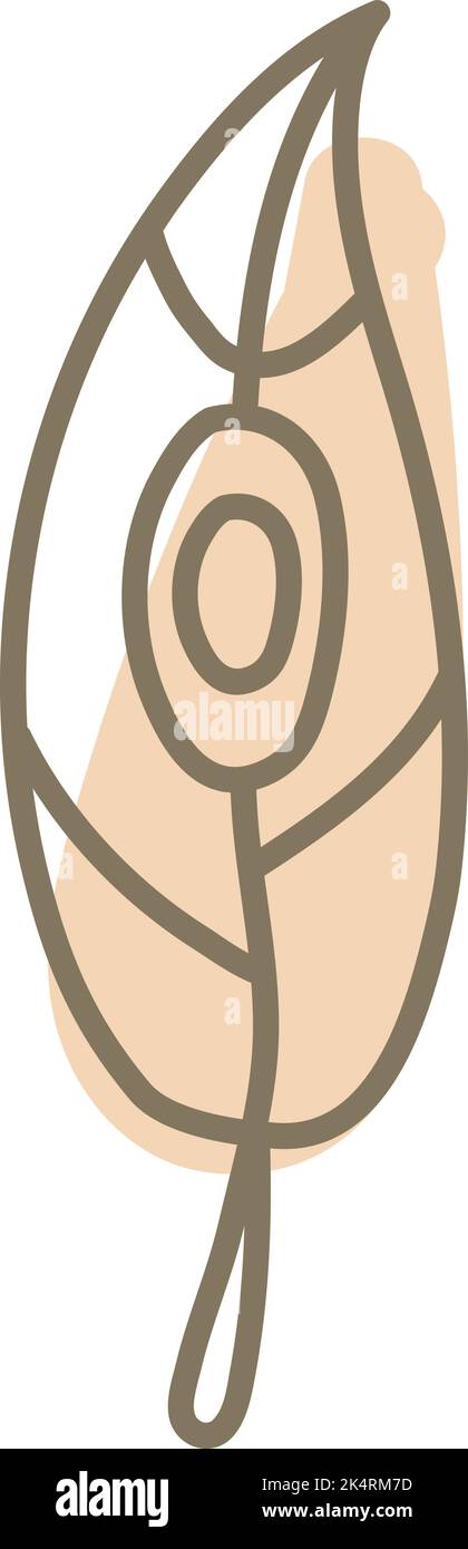 Chicken feather, illustration, vector on a white background Stock ...