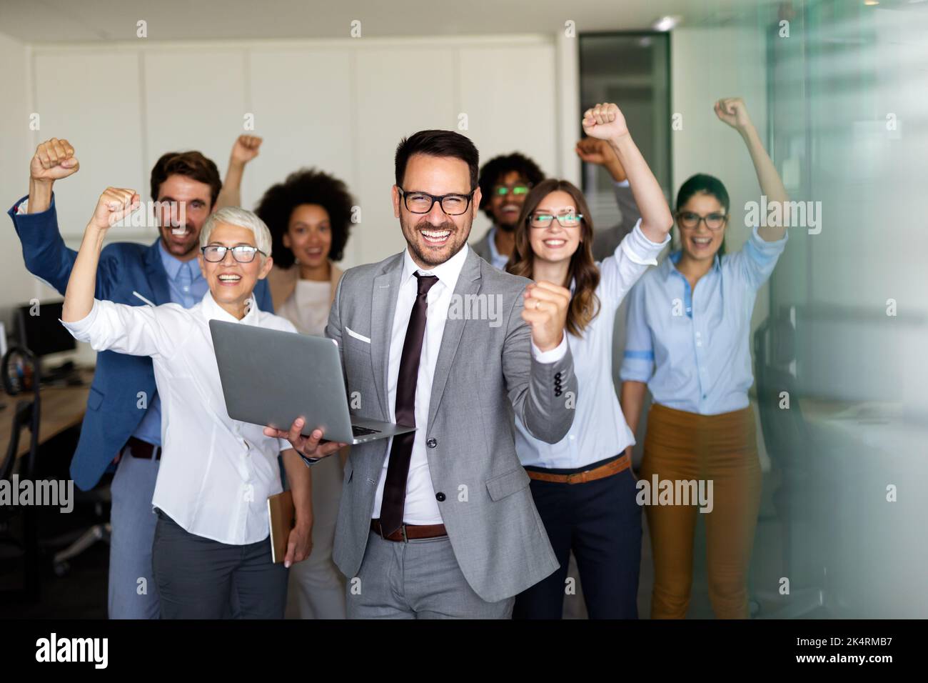 Success group of multiethnic entrepreneurs and business people ...