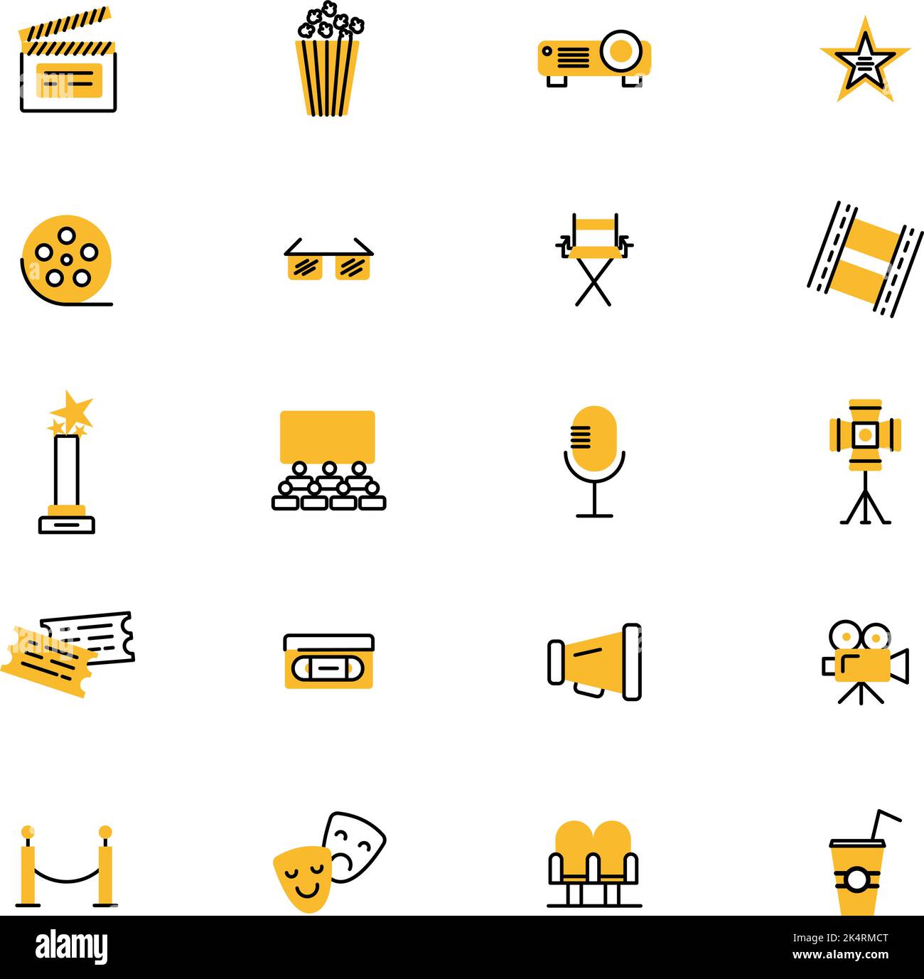 Filming set, illustration, vector on a white background Stock Vector ...