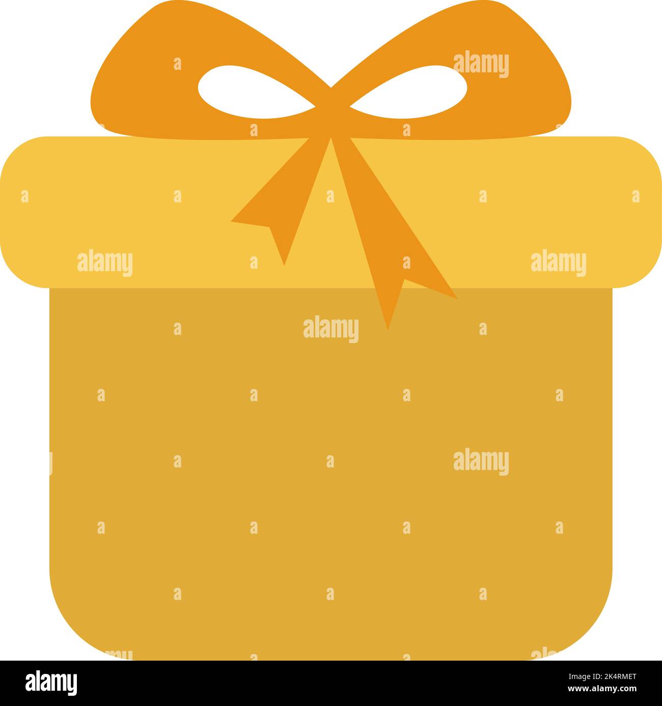 Yellow present box, illustration, vector on a white background Stock ...