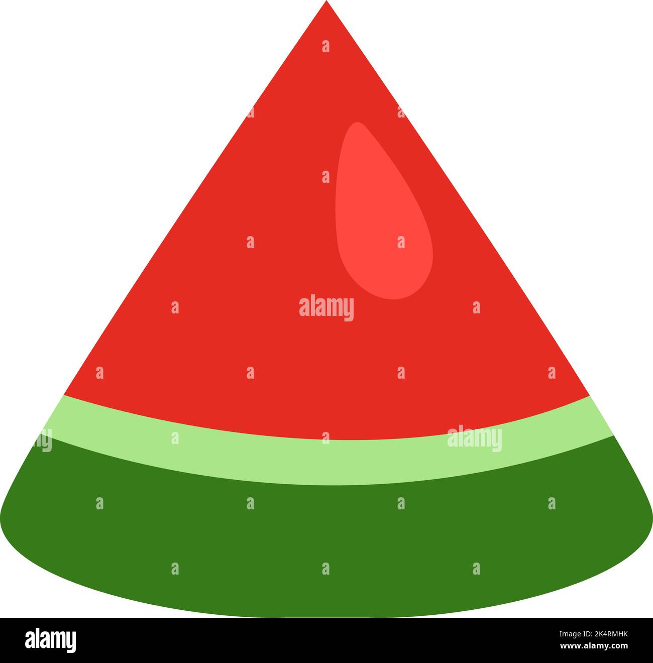 Triangle slice of watermelon, illustration, vector on a white ...