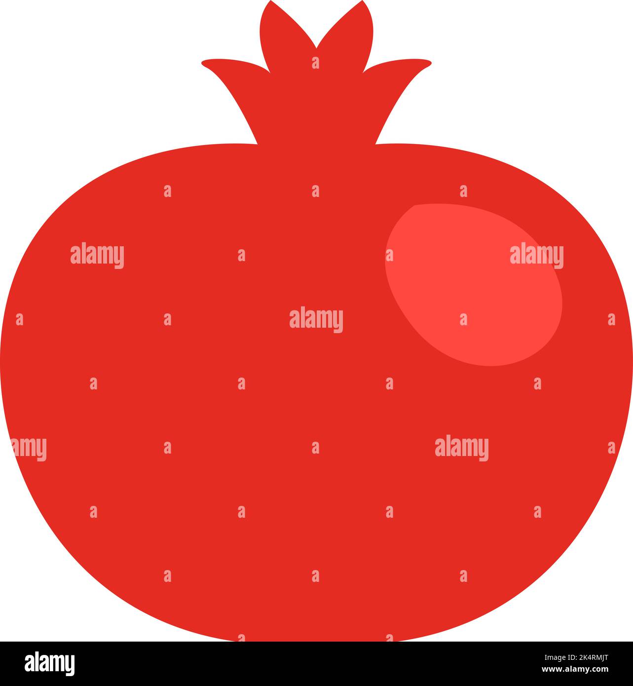 Red pomegranate, illustration, vector on a white background Stock ...