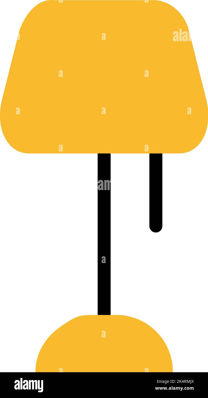Yellow table lamp, illustration, vector on a white background Stock ...