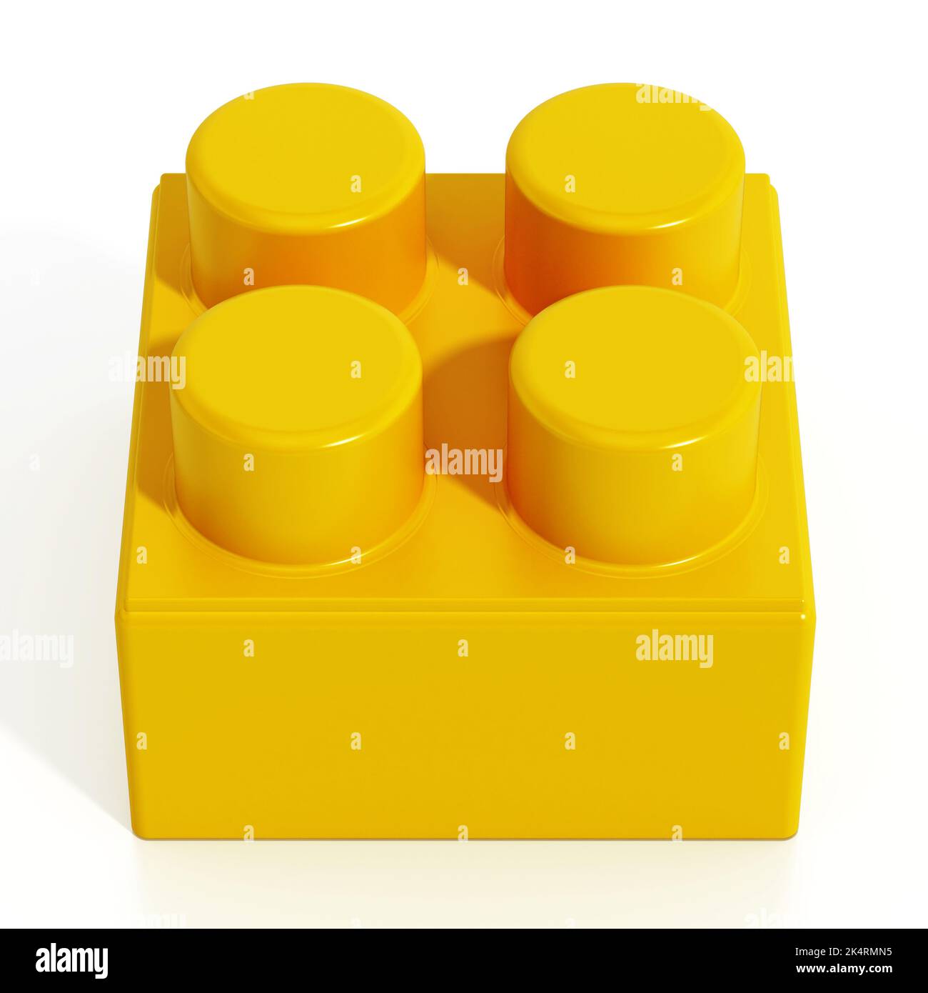 Square building block isolated on white background. 3D illustration ...