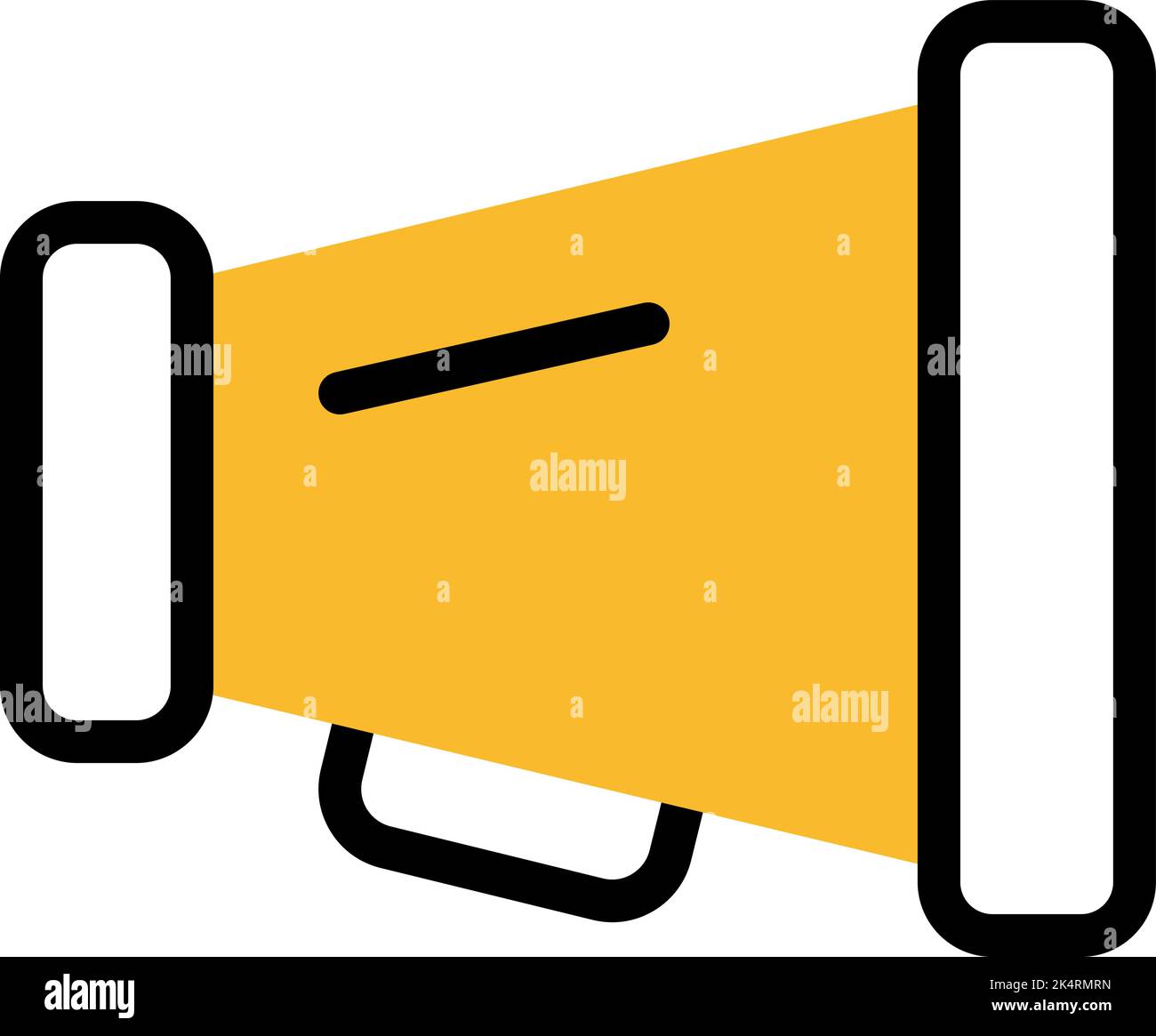 Filming megaphone, illustration, vector on a white background Stock ...