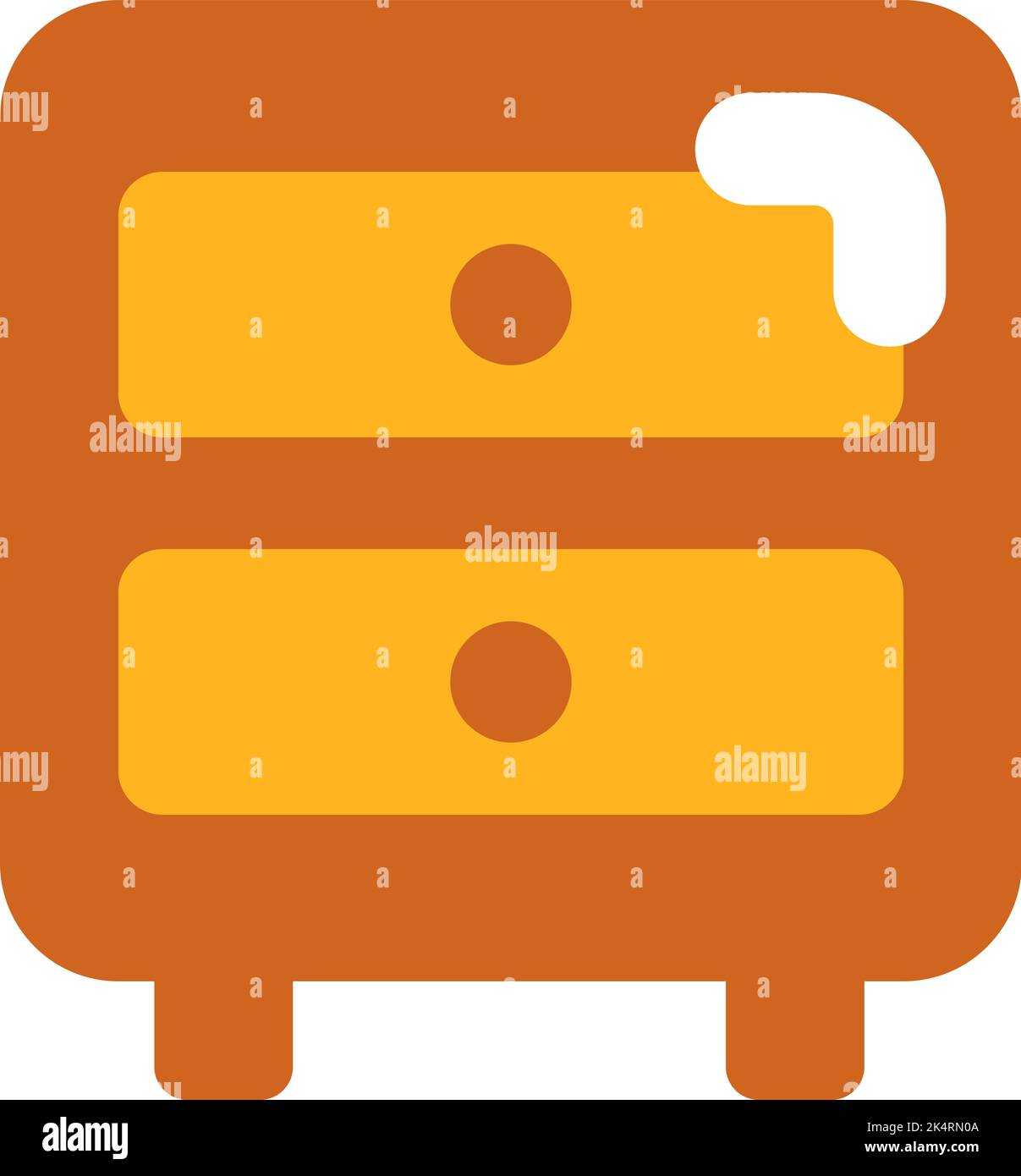 Wooden bedside table, illustration, vector on a white background Stock ...