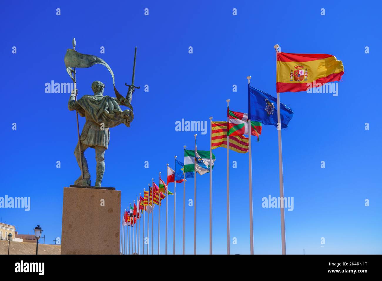 Melilla, Spain. Octuber 1, 2022. Motument to Pedro de Estopiñán founder ...