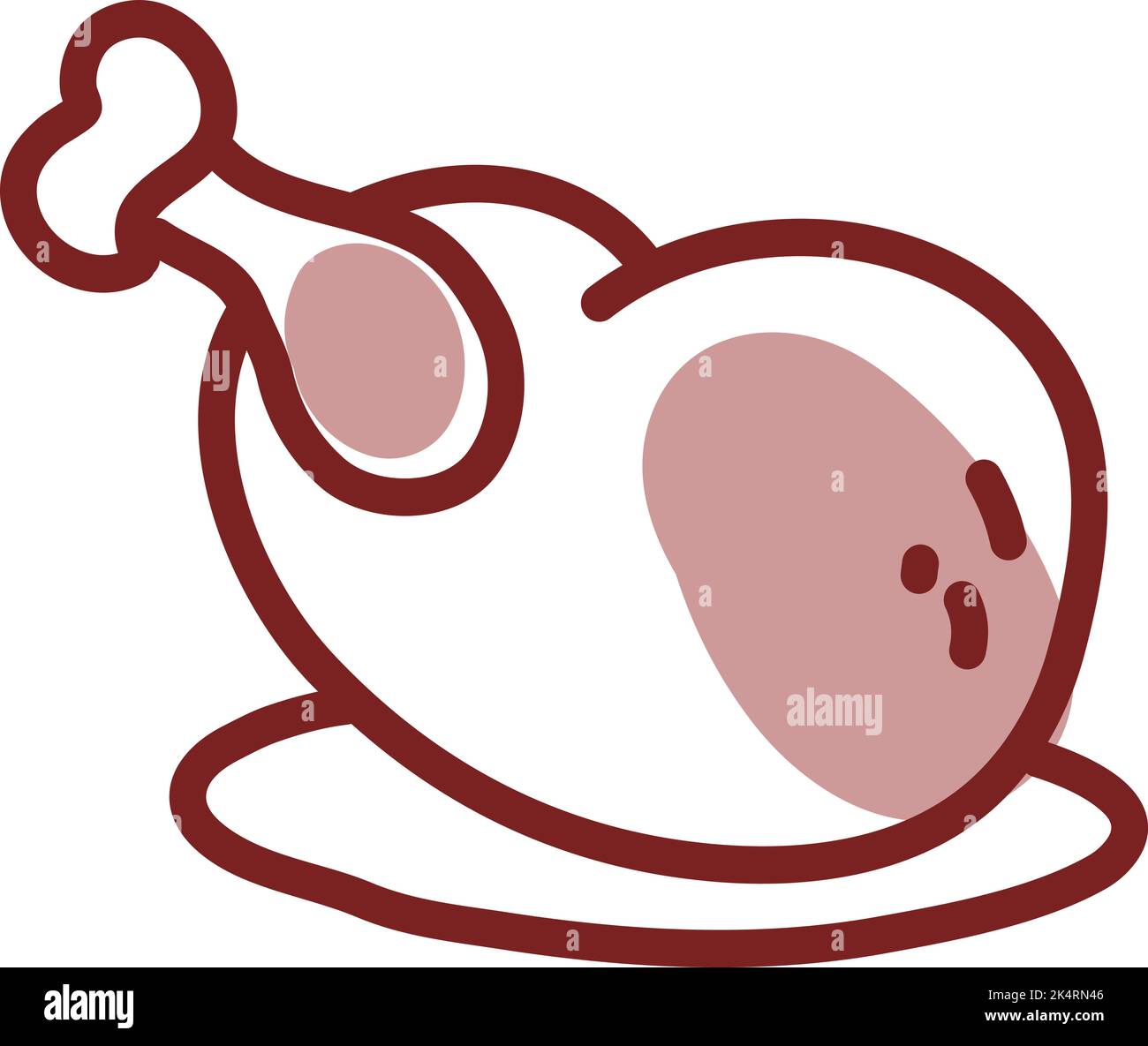 Fried chicken, illustration, vector on a white background Stock Vector ...