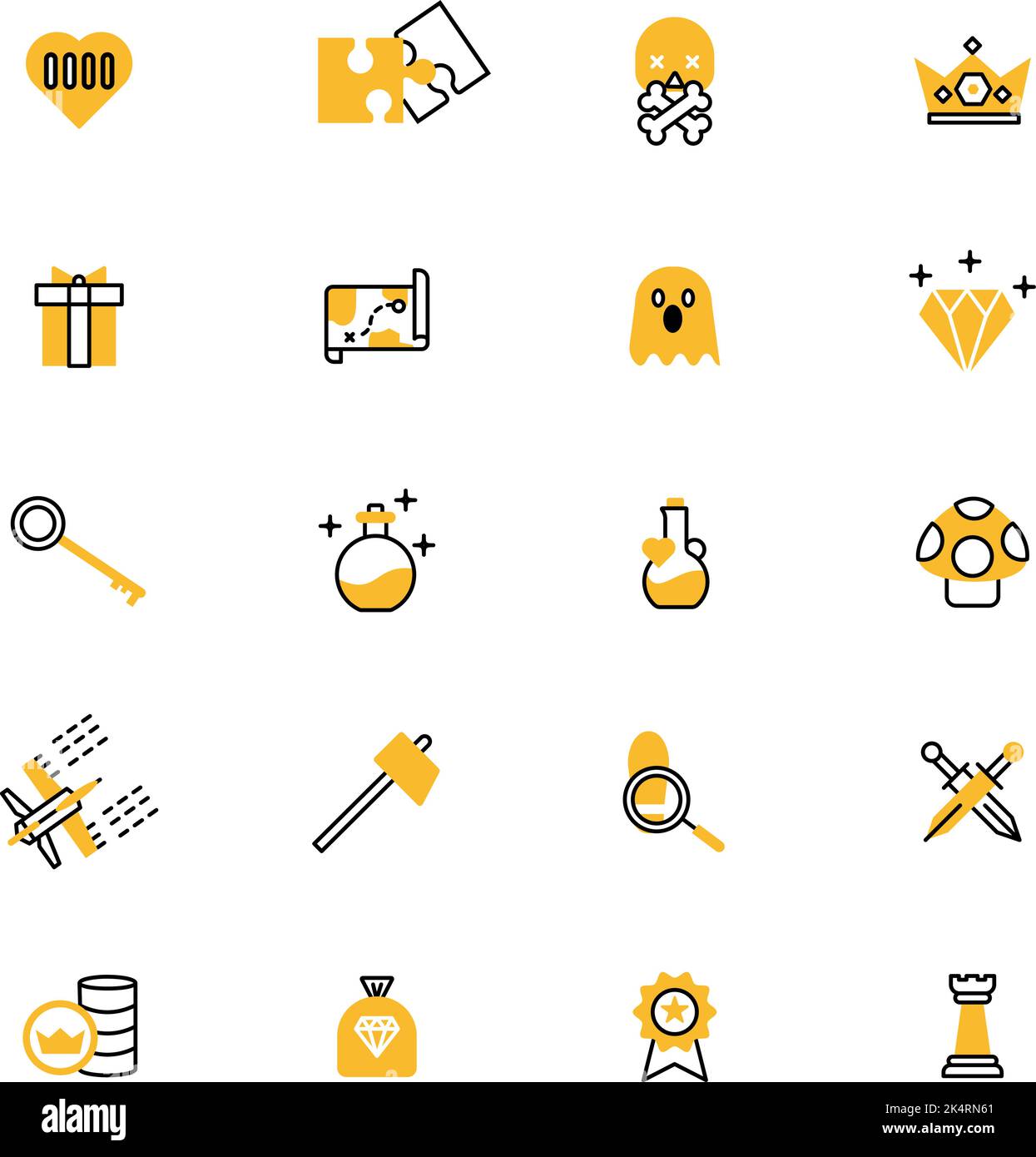 Game quests, illustration, vector on a white background Stock Vector ...