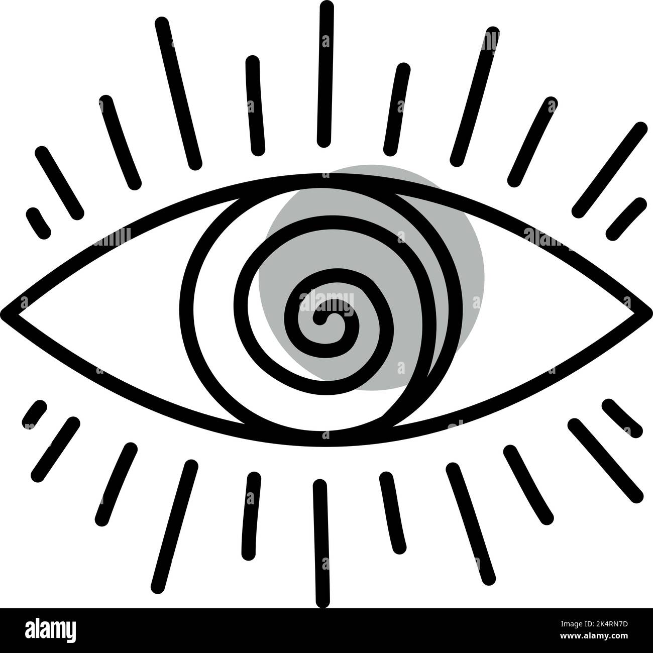 Hypnotizing eye, illustration, vector on a white background Stock ...