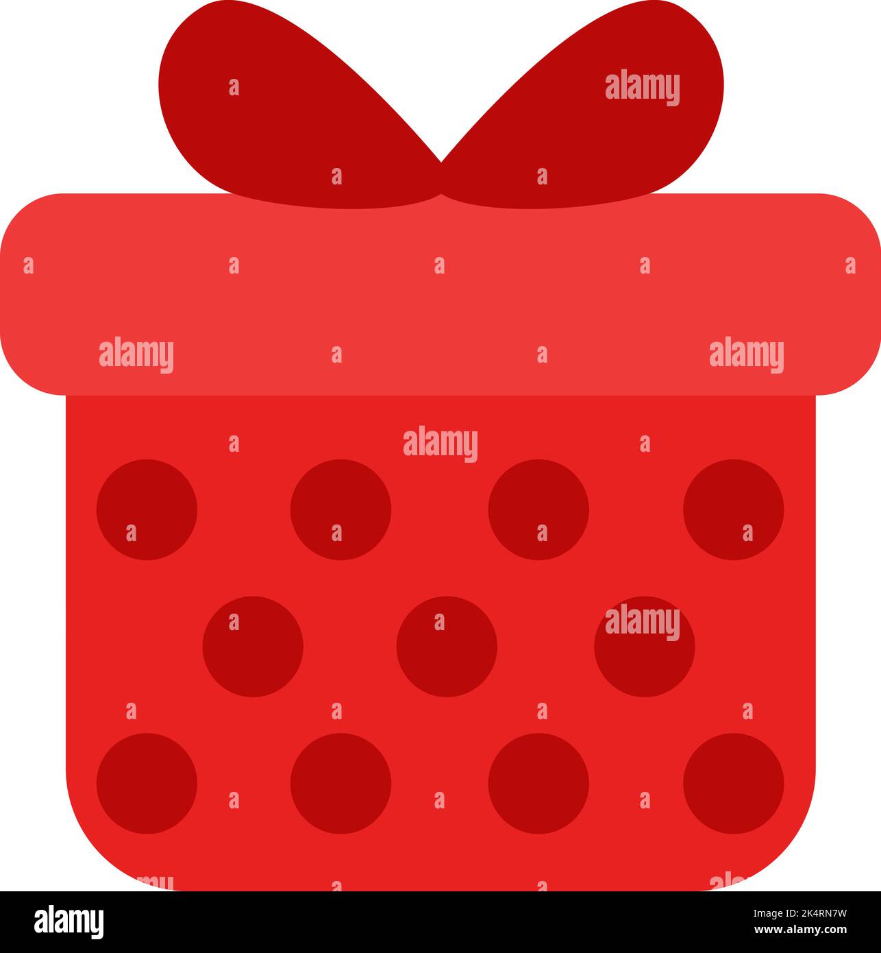 Red gift box with bow, illustration, vector on a white background Stock ...