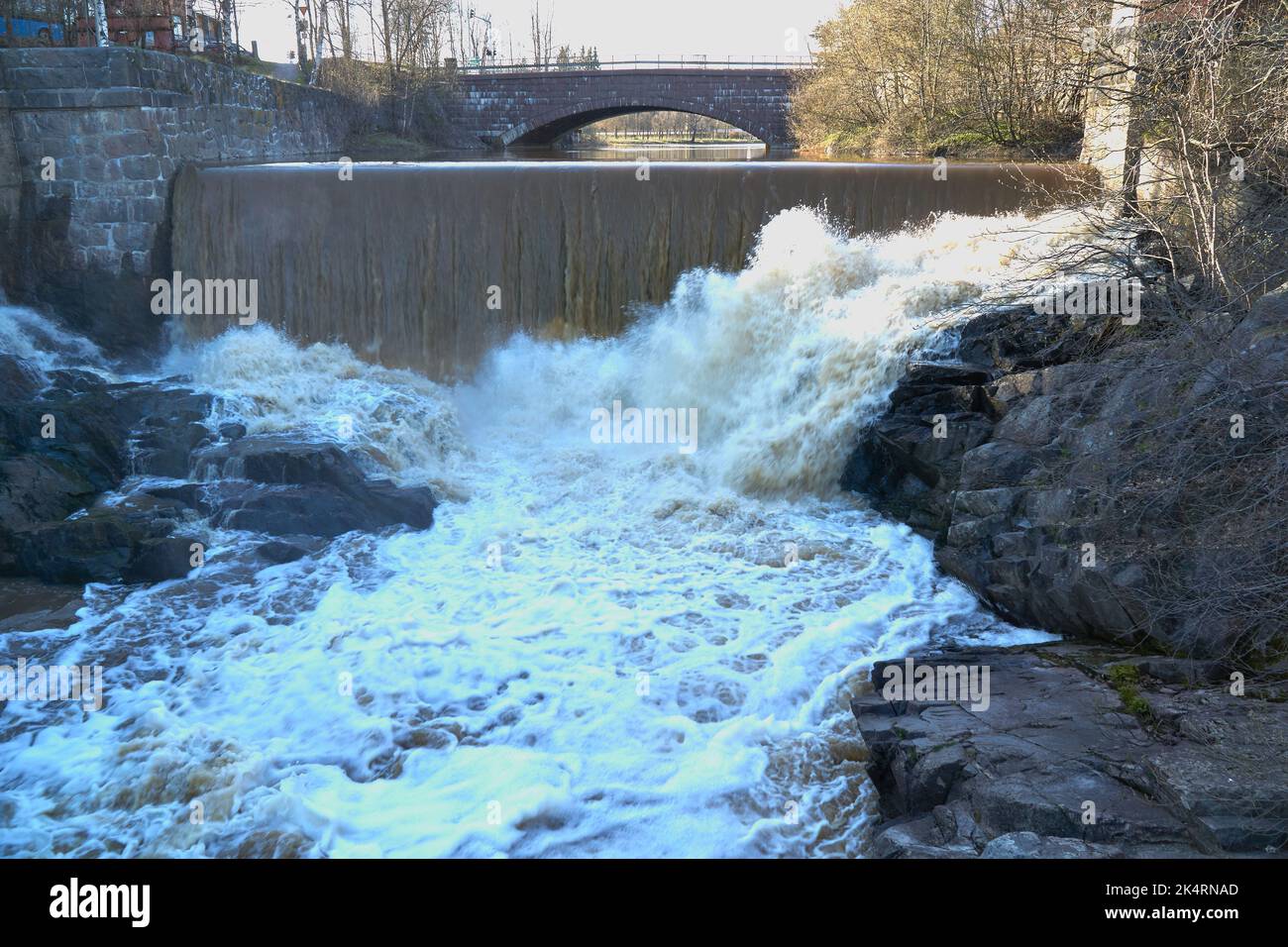 A low exposure of water flowing down the rocks Stock Photo - Alamy