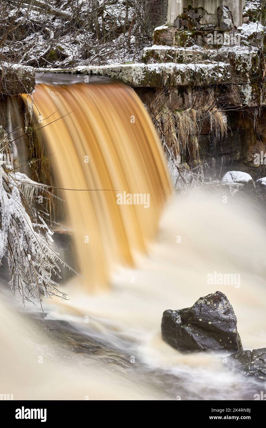 A low exposure of water flowing down the rocks Stock Photo - Alamy